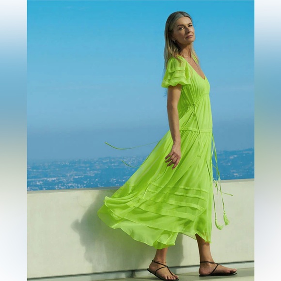 La Ligne | Dresses | La Ligne Isabelle Pintucked Silk Chiffon Dress ...